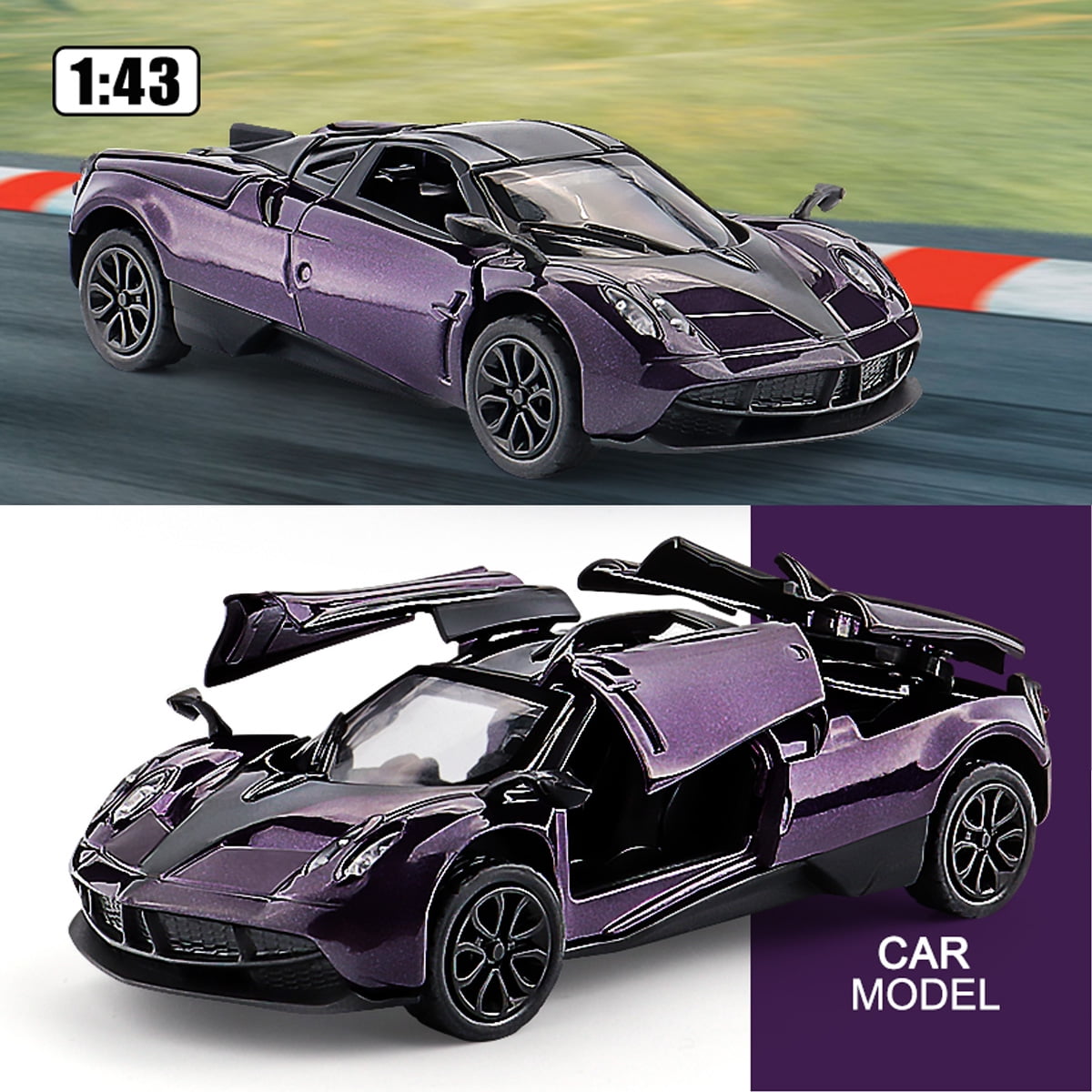 1:43 Scale 4 Inch Die Cast Model Race Car Toy with Pullback Action ...