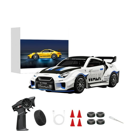 1/43 Scale Alloy RC Drift Car with Adjustable Gyroscope, 2.4G 4WD 2 ...