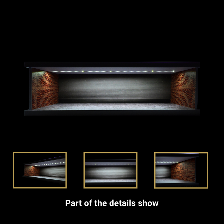 1:43 Scale Diorama Car Garage Model with LED Lighting, Car Display Case ...