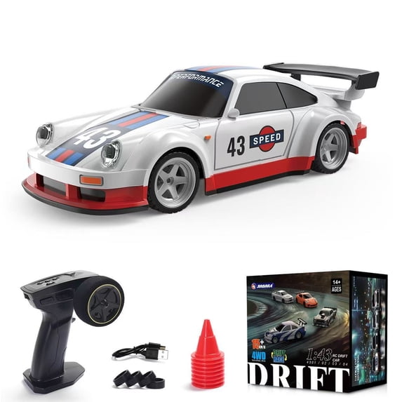 1/43 Scale Mini RC Drift Car, 2.4G 4WD Full Proportional Remote Control ...