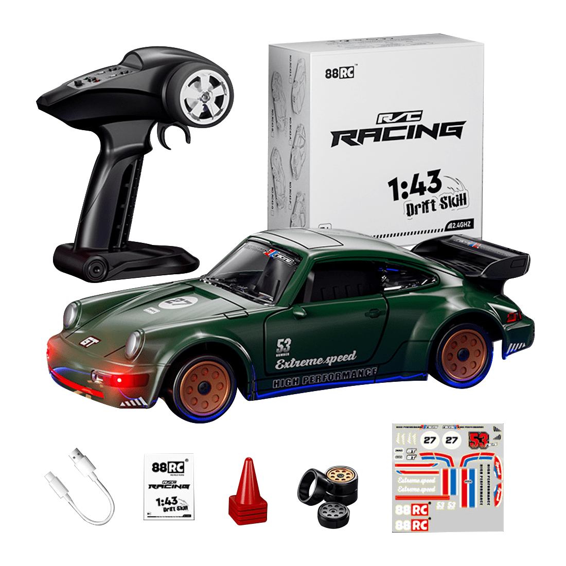 1/43 Scale RC Drift Car, 2.4GHz Remote Control Mini Car Toy Model with ...