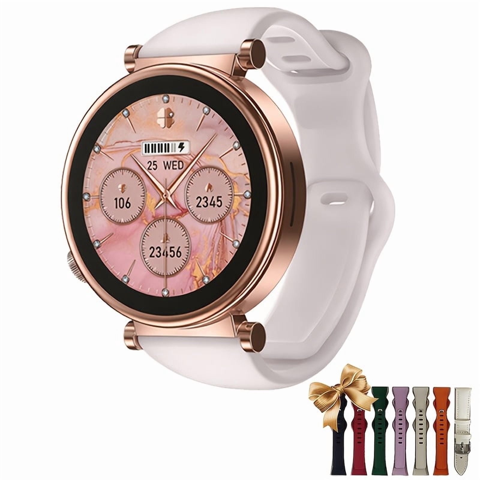 1.45" Women Fashion Smartwatch with 7 Watch Straps, Wireless Call ...