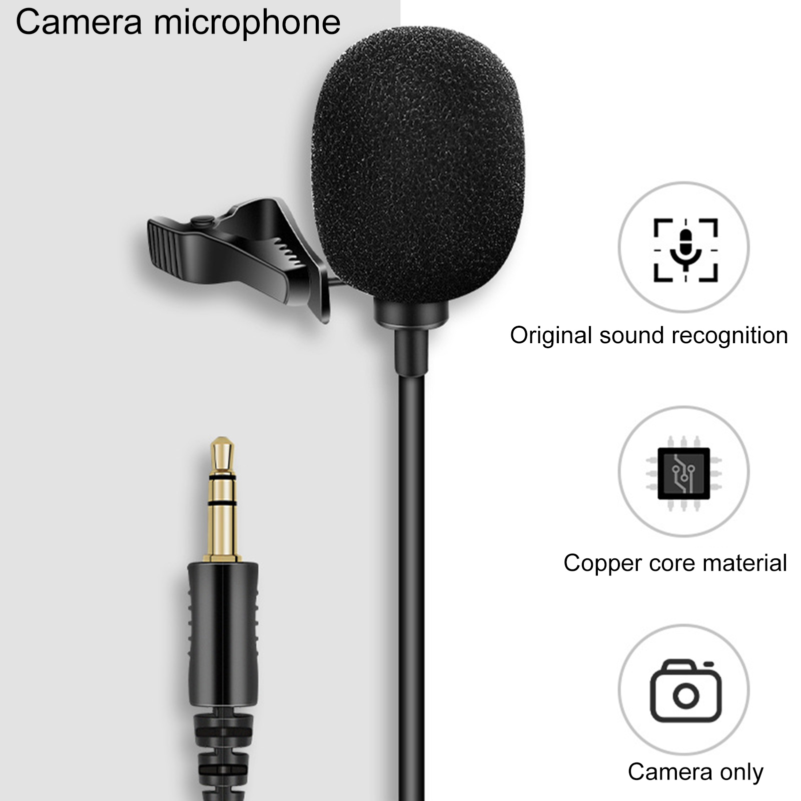 1 45m Mini Portable Microphone Condenser Clip on Lapel Lavalier Mic ...