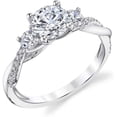 1.48 Carat 3 Stone Moissanite Engagement Rings for women Moissanite ...