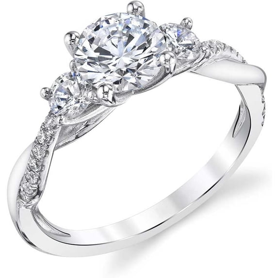 1.48 Carat 3 Stone Moissanite Engagement Rings for women Moissanite ...