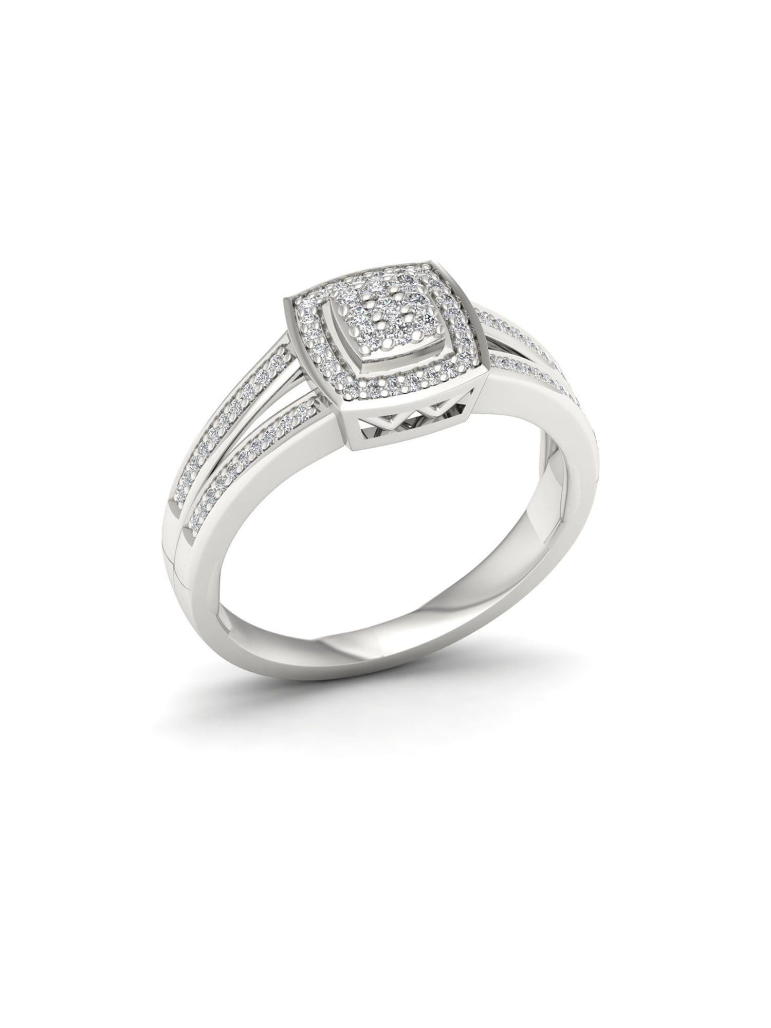 1/4Ct TDW Diamond S925 Sterling Silver Cluster Ring - Walmart.com