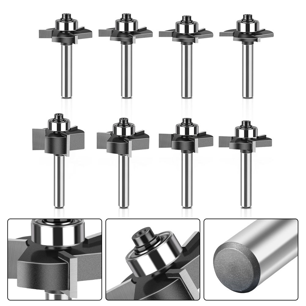 1/4In Shank T-Slot Router Bit T Type Slotting Cutter With Bearing ...