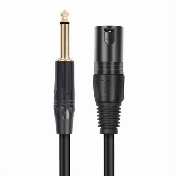 1/4Inch 6.35mm to 3Pin Male Cable Double Shielded Unbalanced for ...