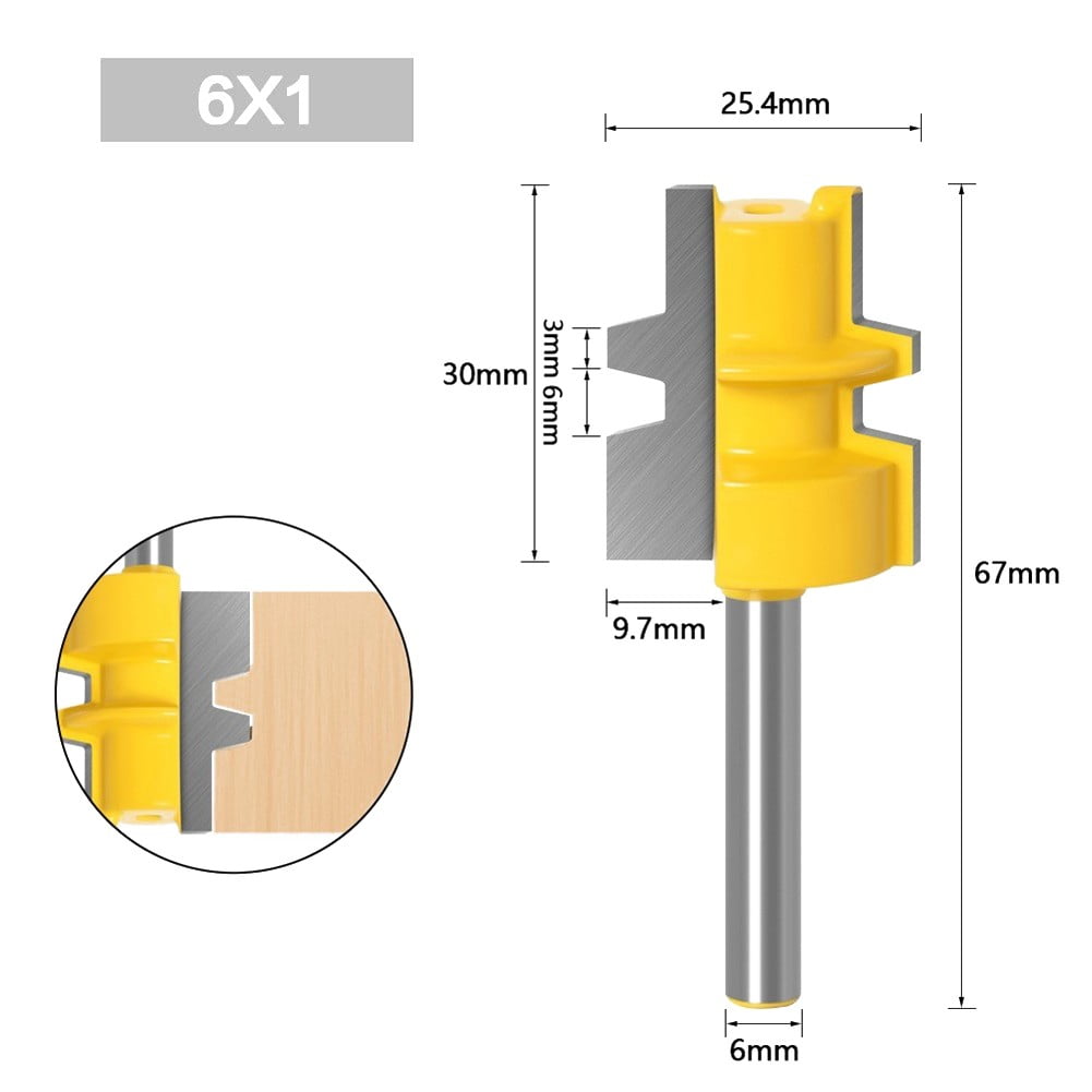 1/4inch 6mm Shank Edge Trim Router Bit Woodworking Milling Cutter Tenon ...