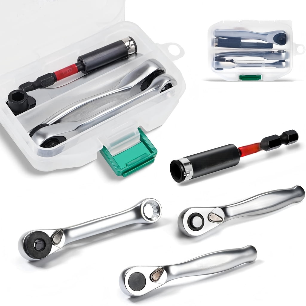 1/4Inch Drive Ratchet Wrench& Bit Holder Set Ratchet Handle Wrench ...