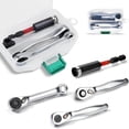 1/4Inch Drive Ratchet Wrench& Bit Holder Set Ratchet Handle Wrench ...