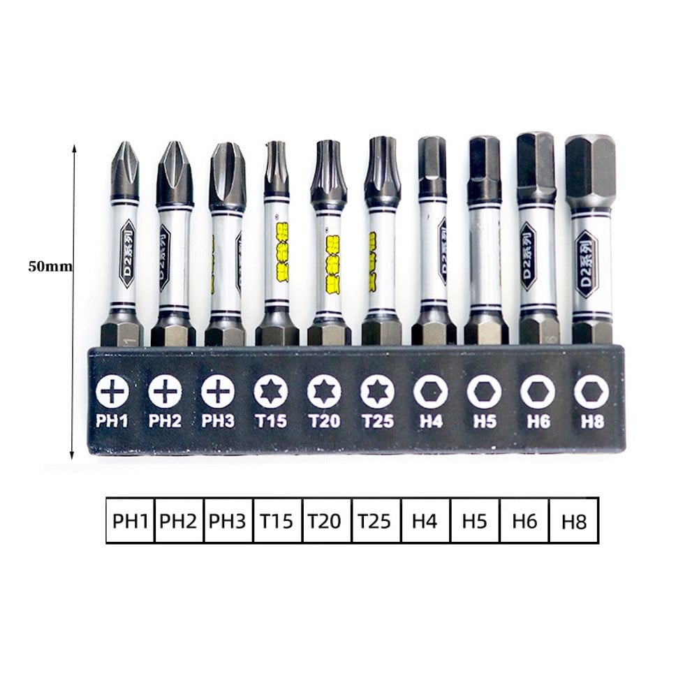 1/4Inch Screwdriver Bit Set Magnetic The Cross Hexagonal Torx With Bit ...