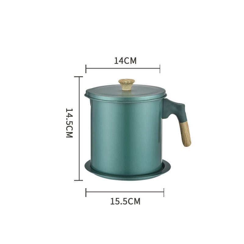 1.4L/1.7L Stainless Steel Oil Filter Strainer Pot Lard Grease Separator ...
