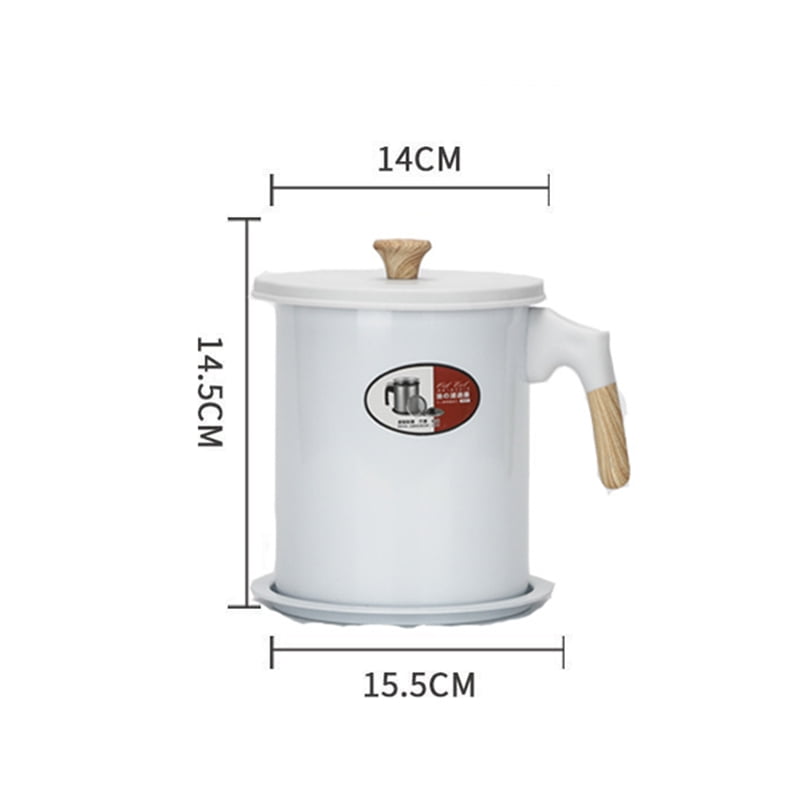 1.4L/1.7L Stainless Steel Oil Filter Strainer Pot Lard Grease Separator ...
