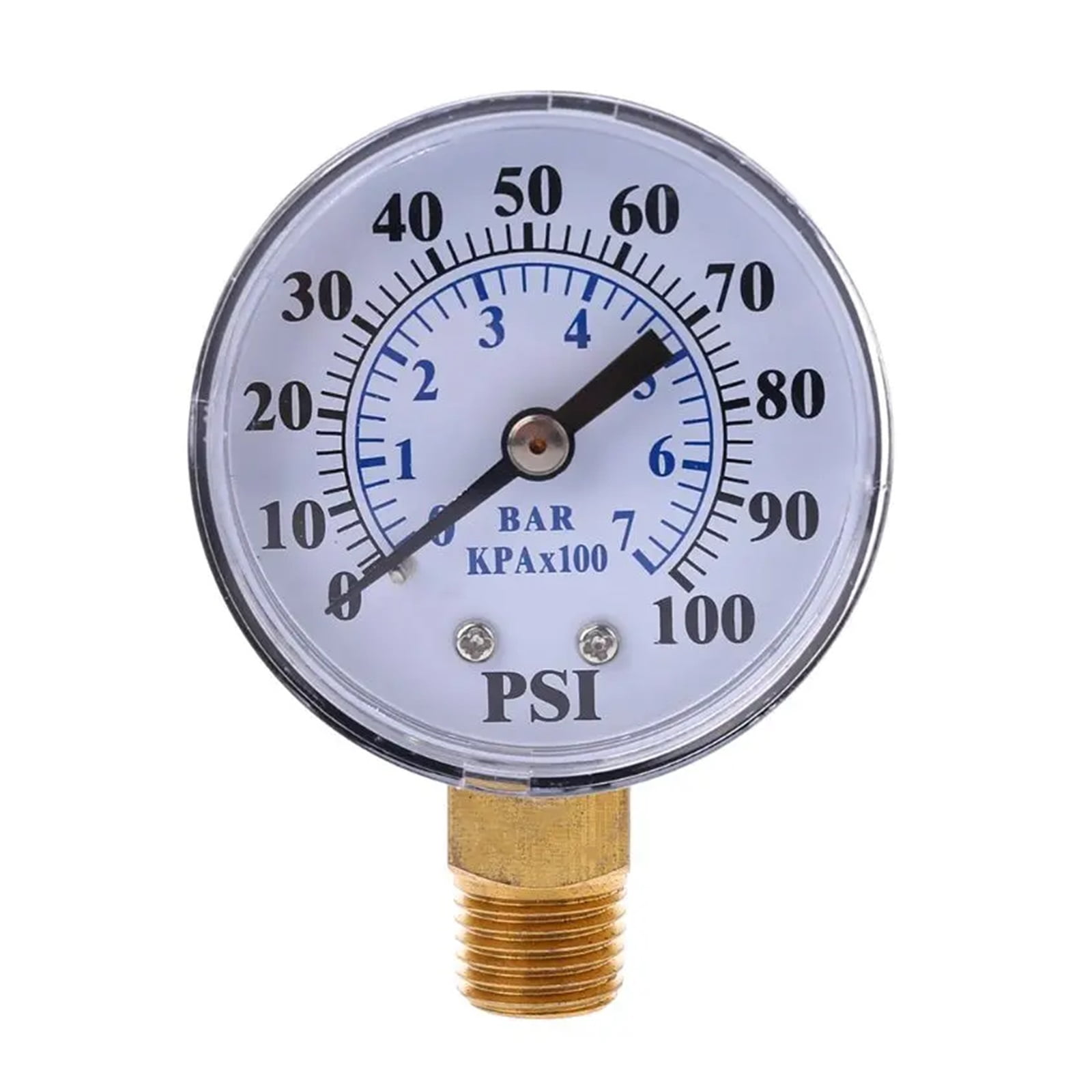 1/4NPT 0-100Psi Well Pressure Gauge Lower Mount For Liquid Gas Pressure ...