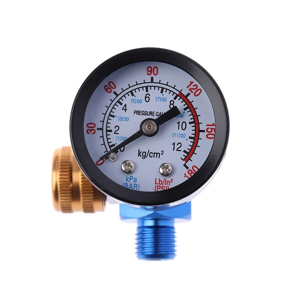 Paint Gun Filter 1/4" In-Line Air Regulator With Pressure Gauge - Brass ...