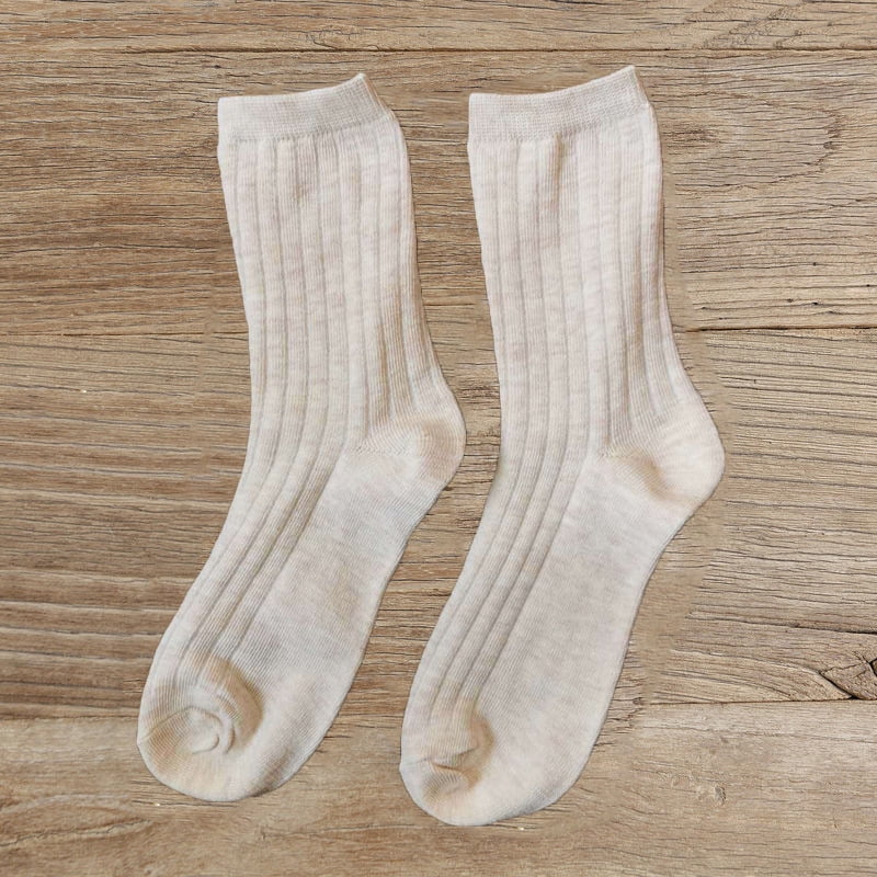 1~4PAIRS Cotton Knitted Comfortable Loose Classic High Socks For ...