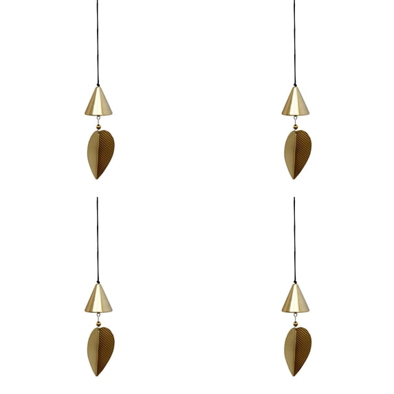 1-4PC Gold Leaf Hanging Bell Decorative Bell for Good Luck Hanging Wind ...