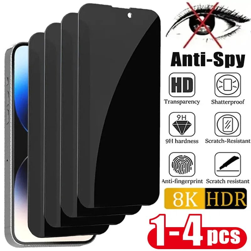 1-4PCS Privacy Screen Protectors for IPhone 15 12 13 14 Pro Max Mini 7 ...