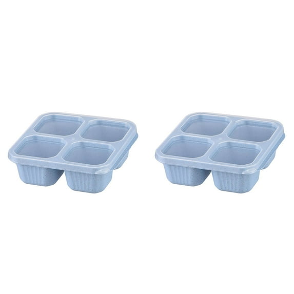 1-4Pcs 6.5x6.1x2.1 Inch Snack Container with 4 Compartments Reusable ...