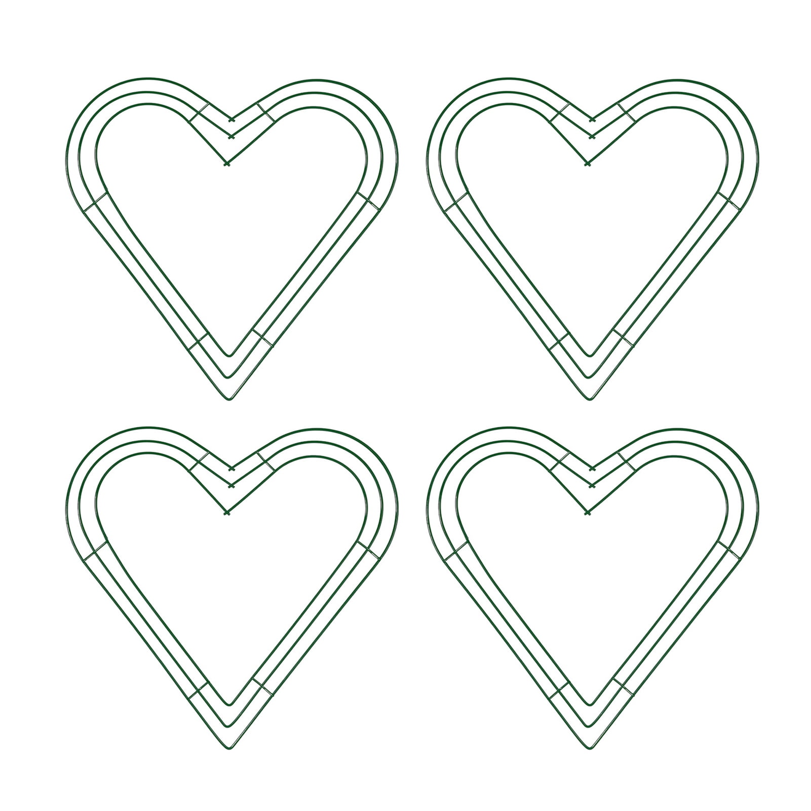 1/4Pcs Love Heart Wreath Frame DIY Artificial Wreath Ring Wedding Party ...