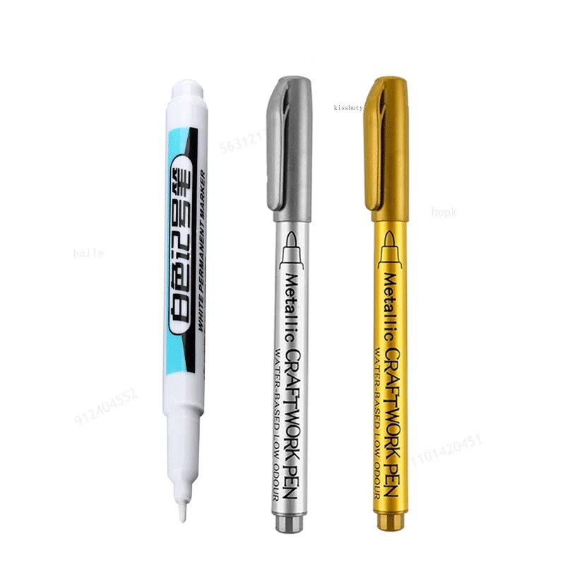 1/4Pcs White Marker Paint Pens Oily Waterproof White Markers Stationery ...