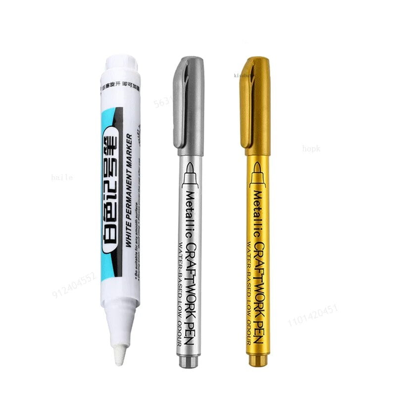 1/4Pcs White Marker Paint Pens Oily Waterproof White Markers Stationery ...