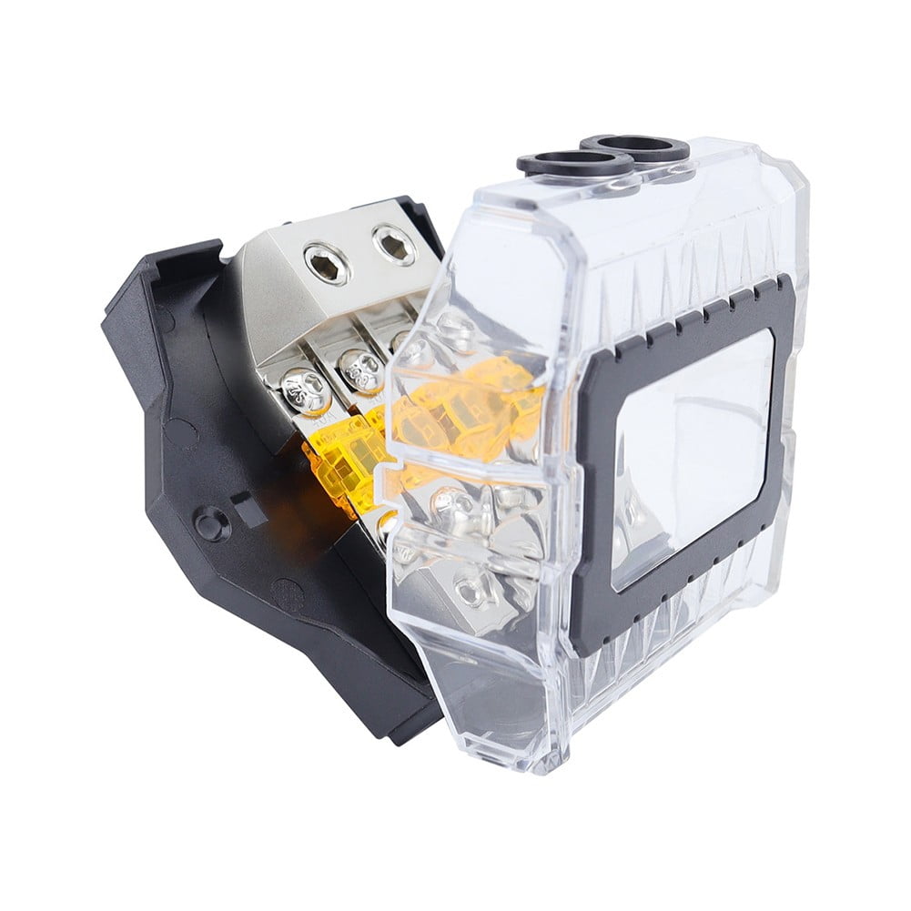 1- 4Way Fused Distribution Block, 3 X 0/2/4 Gauge in / 3 X 4/8 Gauge ...