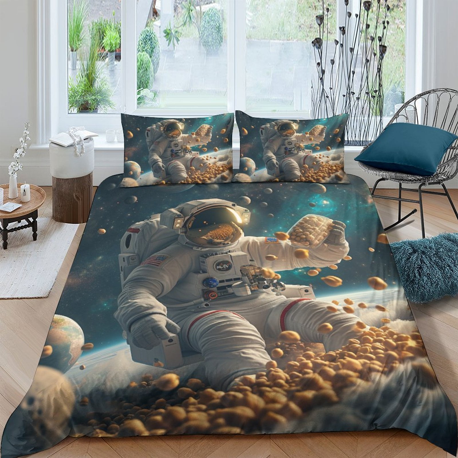 Cute Dreamy Astronaut Comforter Covers Duvet Cover Quilt Cover Bedding ...