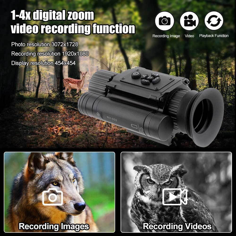 1-4X Digital Night Vision Hunting Rifle Scope Optics Sight 850nm IR ...