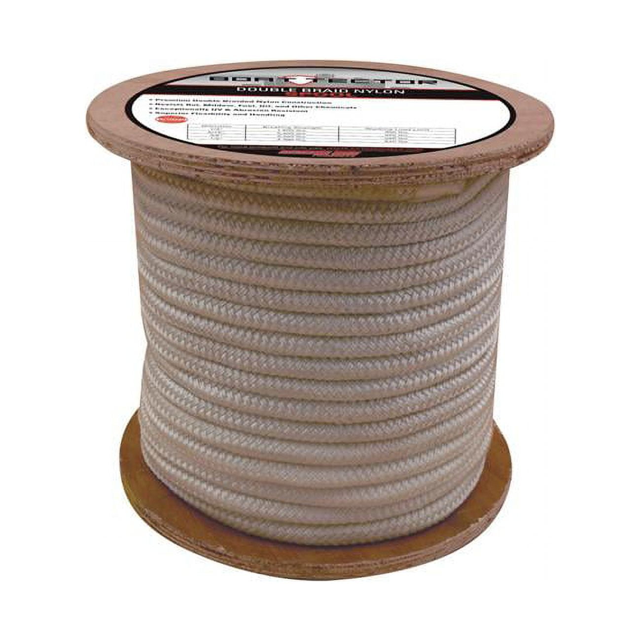 1-4X600 DB WHITE 0.25 in. x 600 ft. Boat Tector Double Braid Nylon ...