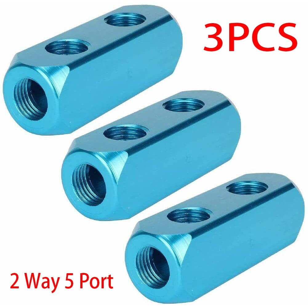 1/4in 2Way 5 Port Air Compressor Hose Inline Manifold Block Splitter ...