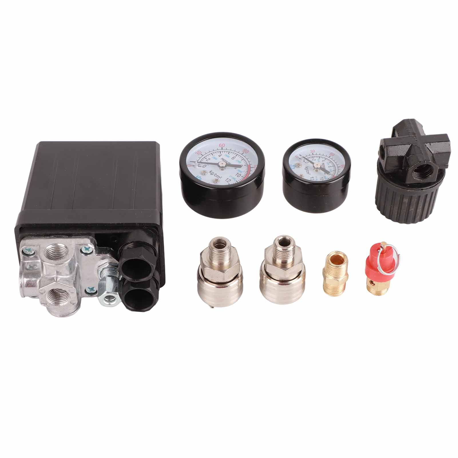 1/4in Air Compressor Pressure Switch, 4-Hole Regulator Valve, 90-120PSI ...