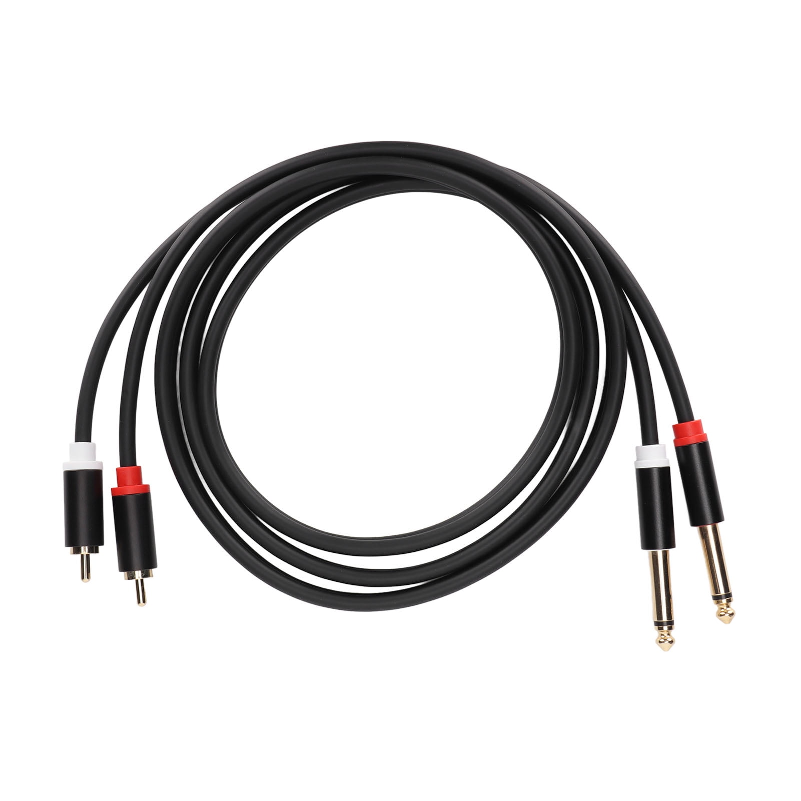 1/4in Dual RCA to Dual TS Cable 4.9ft 6.35mm 2 RCA Port to 2 TS Port ...