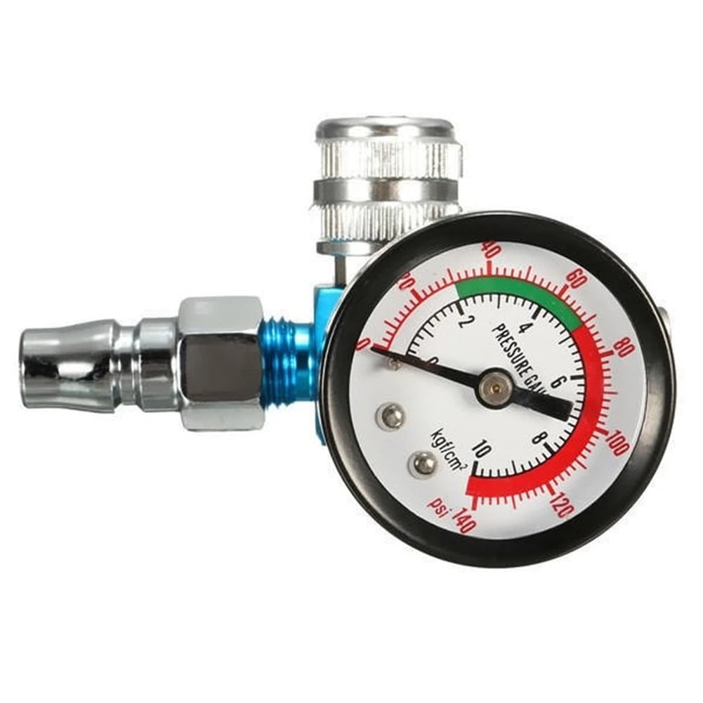 1/4inch Thread Air Pressure Regulator Valve Inlet Tail Gauge for spray ...