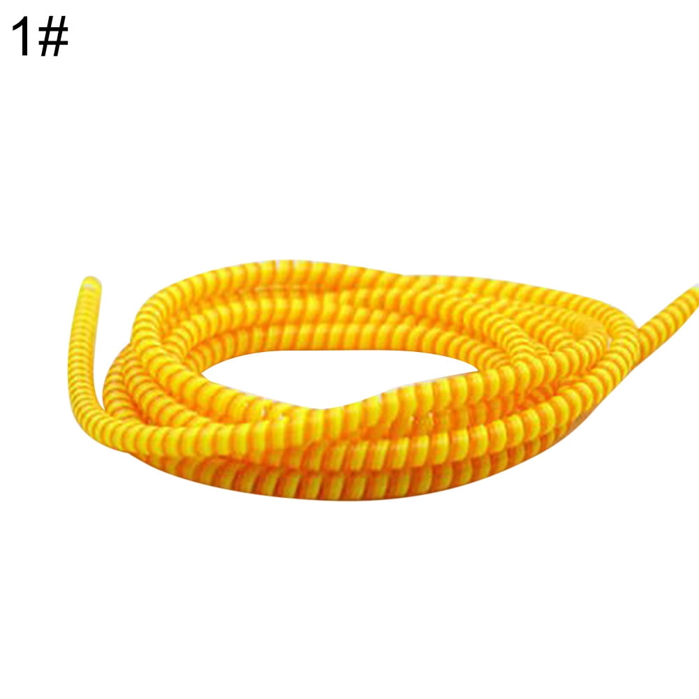 1.4m Spiral USB Charge Cord Earphone Cable Protector Saver Cover Wire ...