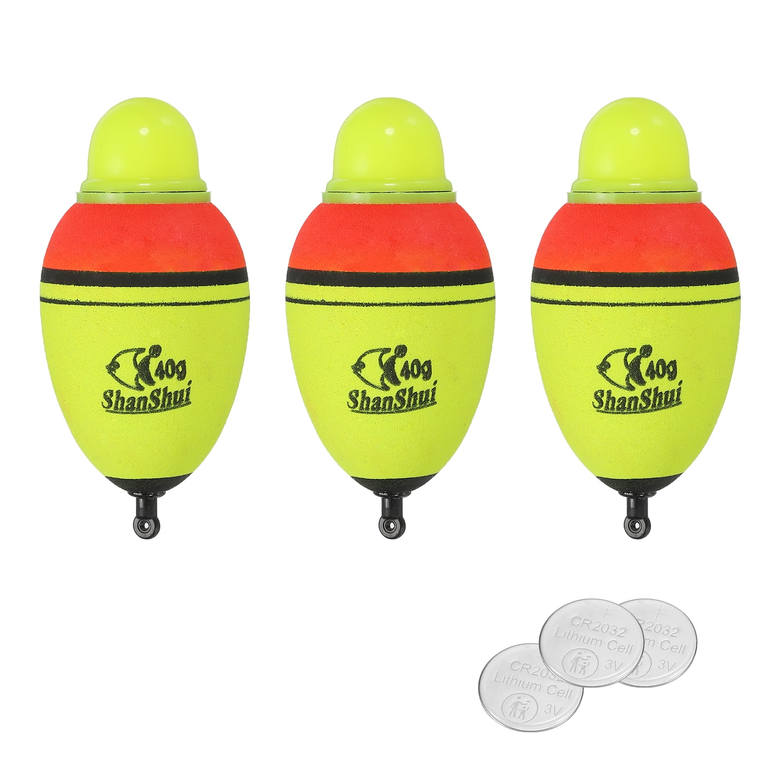 Uxcell 3Pcs 1.4oz Lighted Fishing Slip Bobbers EVA Light Up Fishing ...