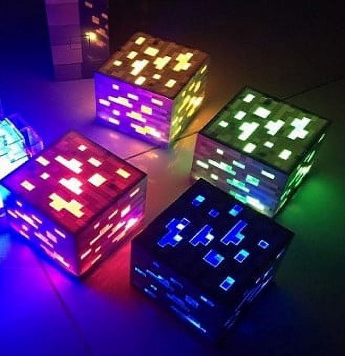 1/4pc Entertainment Earth Light-Up Red Blue Green Gold stone Ore Statue ...