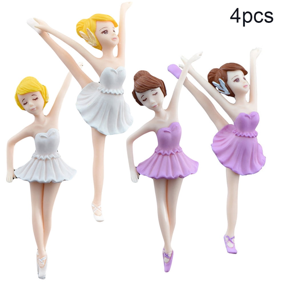 1/4pcs Ballet Girl PVC Figurine Crafts DIY Miniature Fairy Garden Cake Decorations - Walmart.com