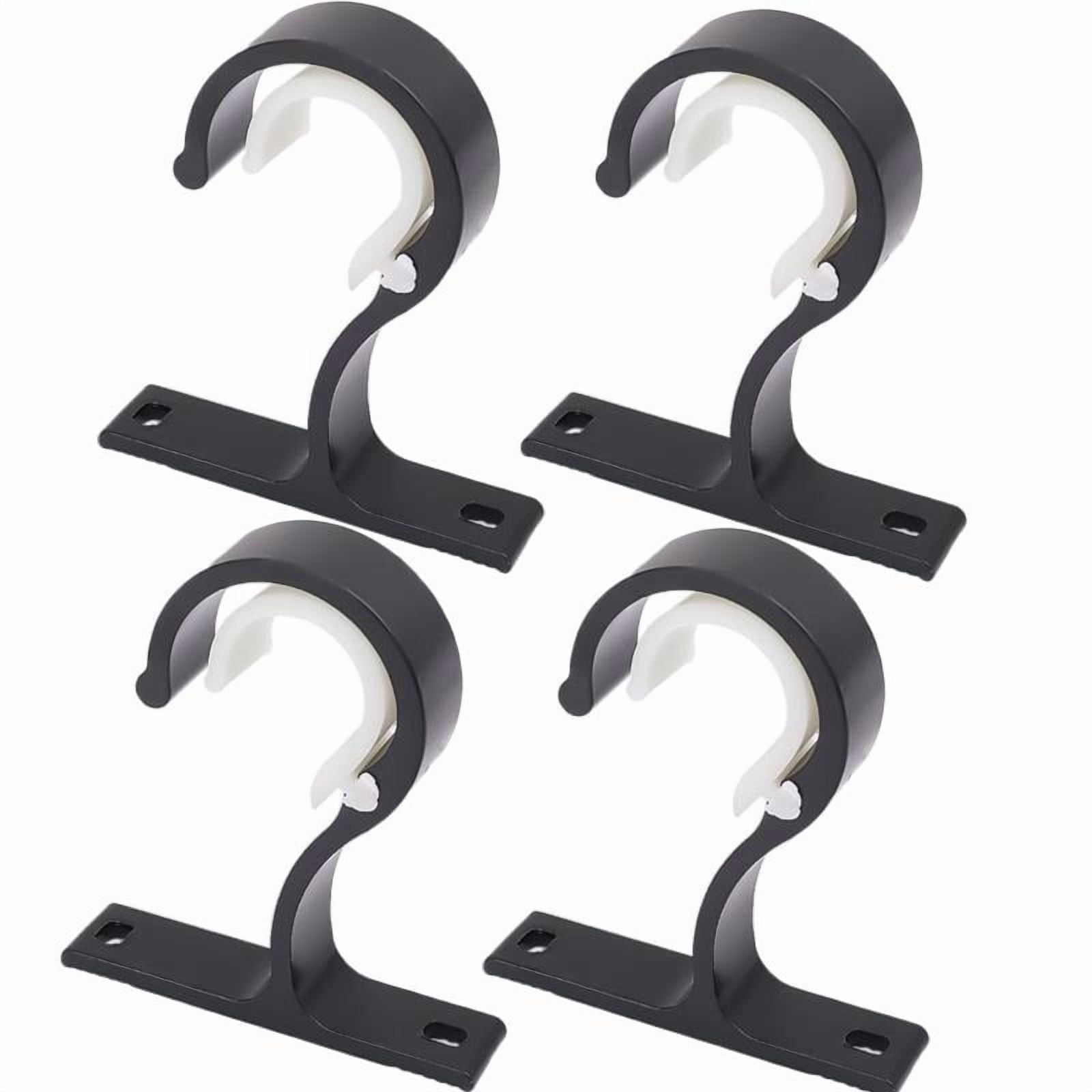 1-4pcs Curtain Rods Bracket Hanger Hook with Crossbar Fixing Clip Wall ...