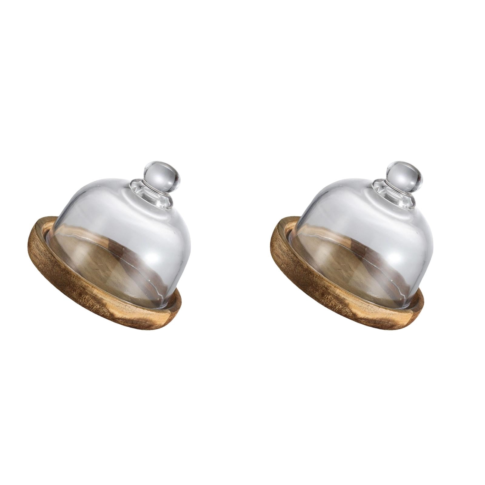 1-4pcs Glass Dessert Dome with Base Mini Decorative Cake Tray with ...