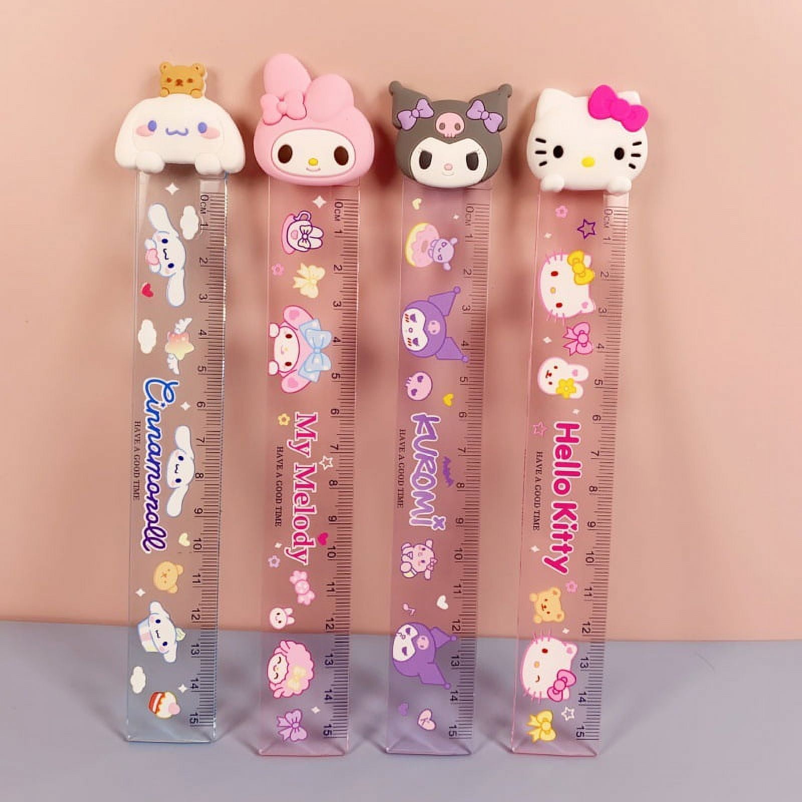 1/4pcs Sanrio Rulers Stationery Kuromi My Melody Hello Kitty 15cm Ruler ...