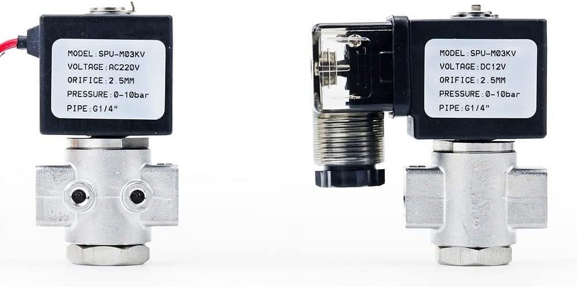 1/4quot; Normally Open Stainless Steel Body 2 Way Solenoid Valve DN8 AC220V DC12V DC24V AC110V ...