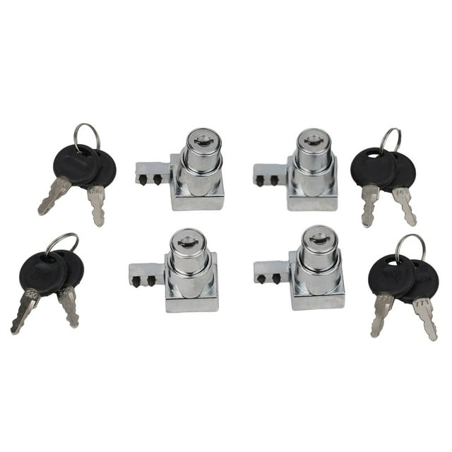 1/4x Showcase Sliding Glass Door Lock Set W / Key For Display Cabinet ...