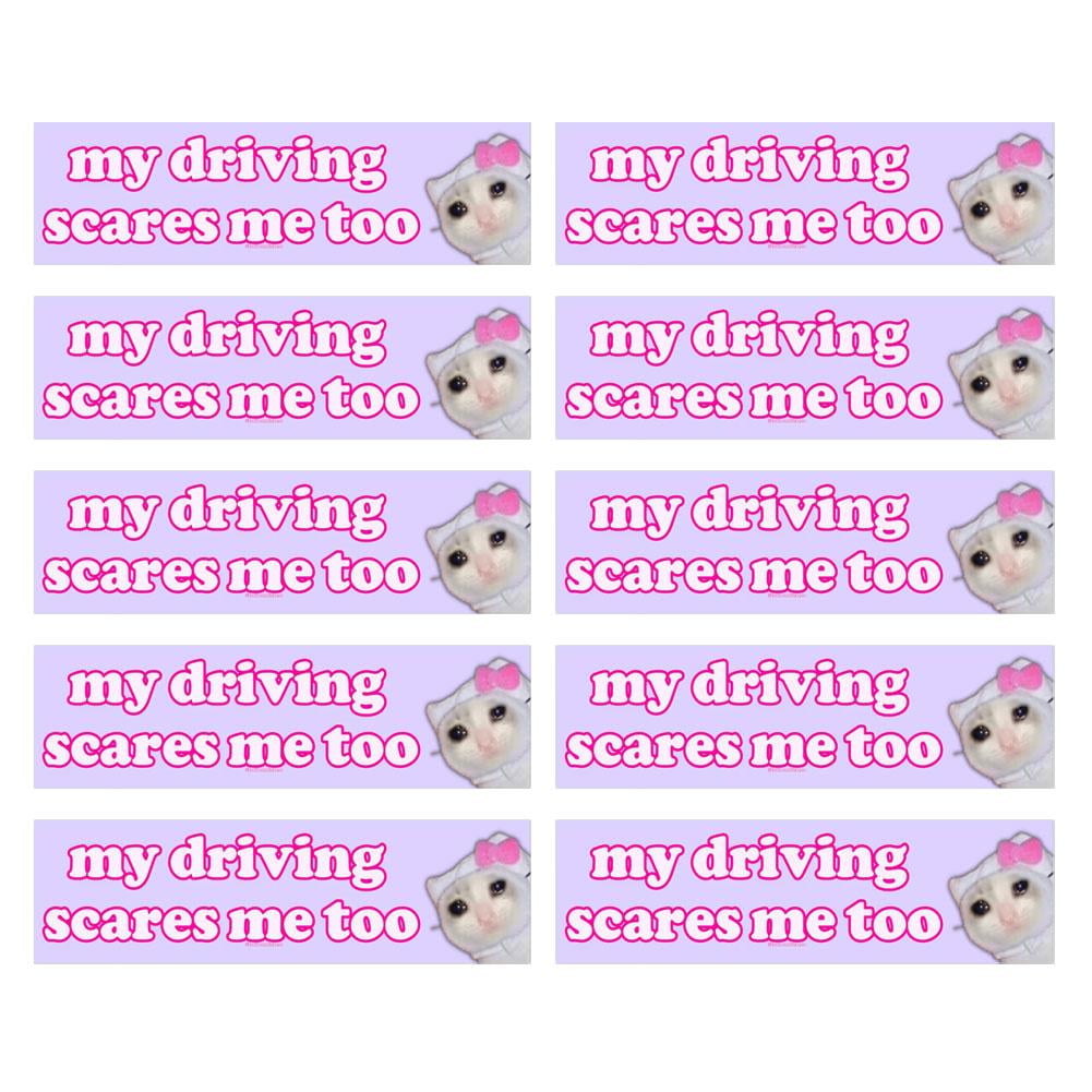 1/5/10/20pcs Car Sticker - My Driving Scares Me Too - FunnySticker ...