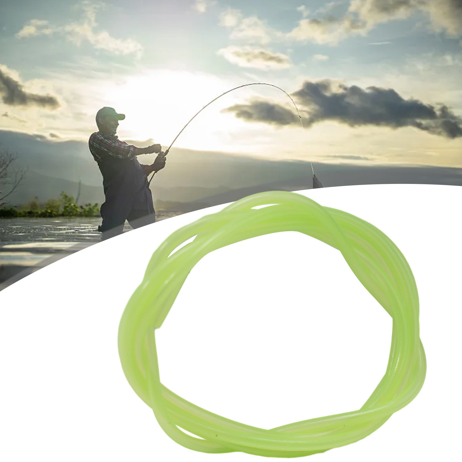 1/5/10M Fishing Night Luminous Tube Green Soft Silicone Fishing Sleeves ...
