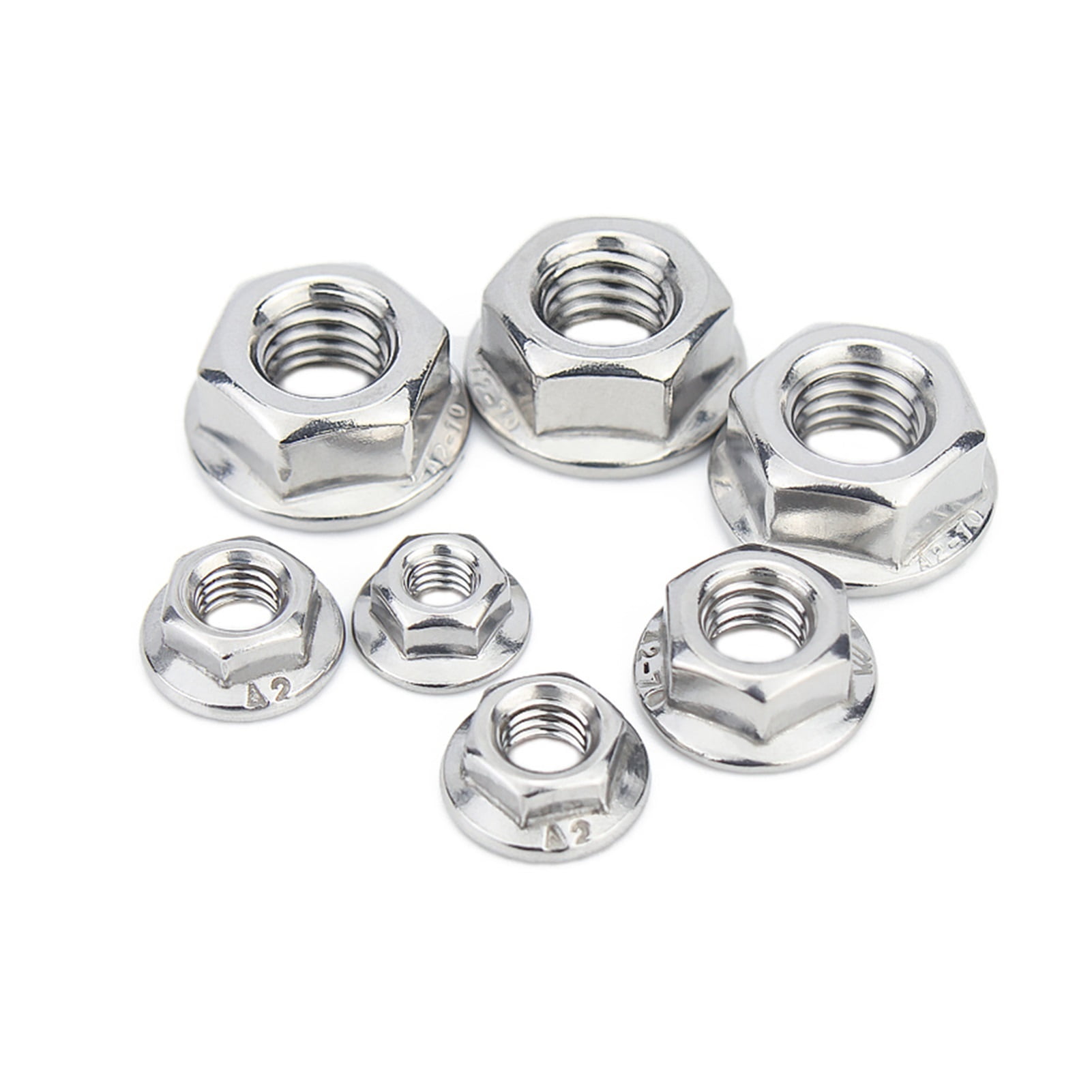 1/5/10PCS A2 Stainless Steel Flange Nut M3 M4 M5 M6 M8 M10 M12 M16 Hex ...