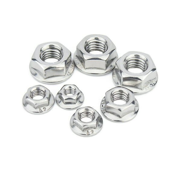 1/5/10PCS A2 Stainless Steel Flange Nut M3 M4 M5 M6 M8 M10 M12 M16 Hex ...