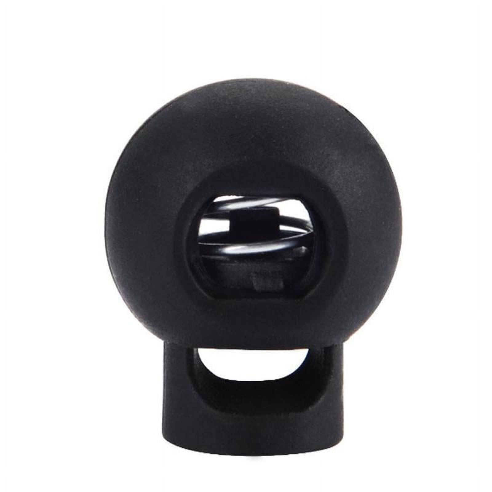 1/5/10X Black Plastic Spring Loaded Round Toggle Stopper Hot Cord Locks ...