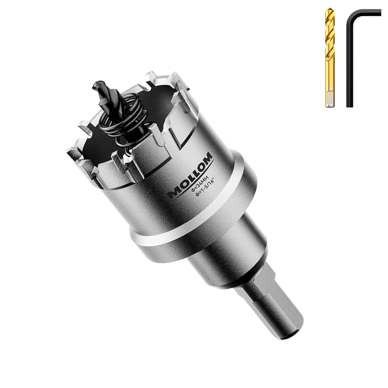 (1-5/16''|34mm) Heavy Duty Carbide Hole Saw with 2 Pilot Drill Bits ...